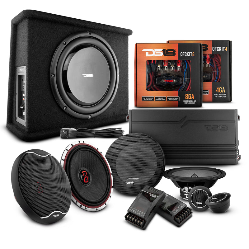 DS18 Stage2 Car Audio Package, Car speakers bundle with amplifier and ...