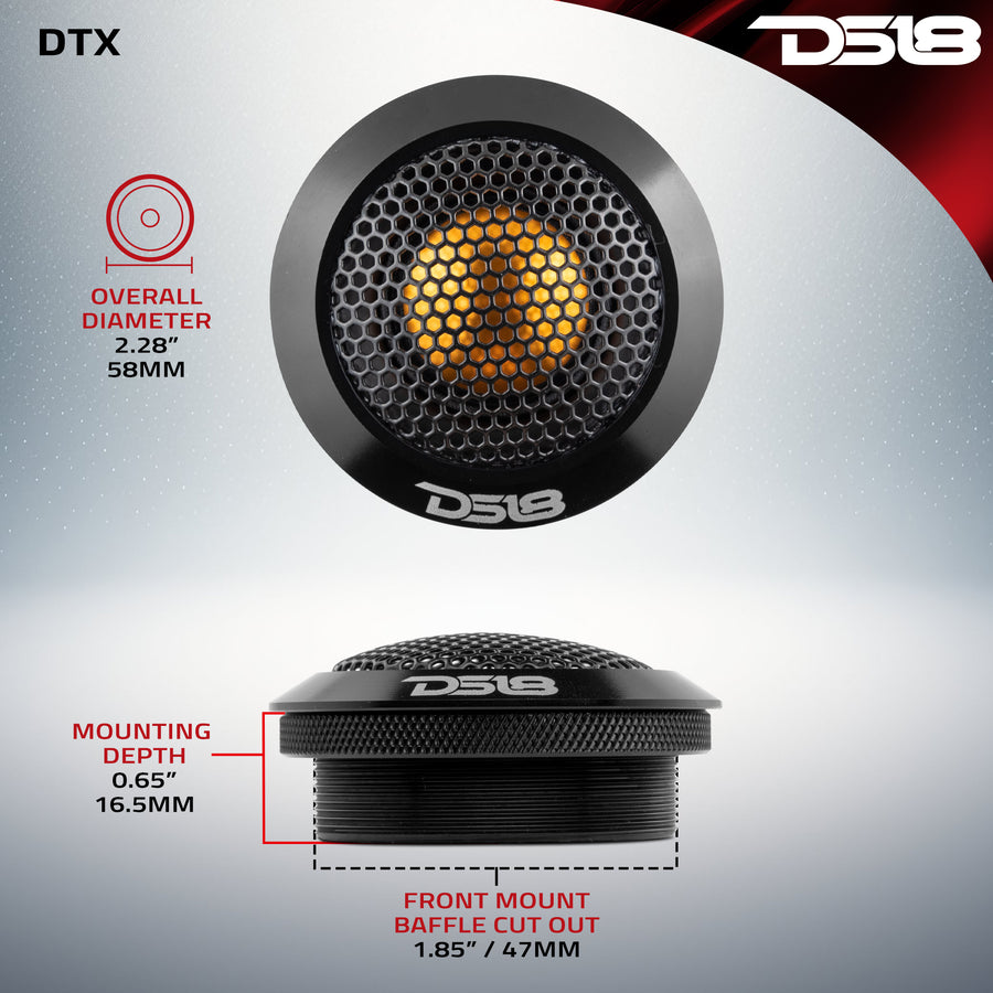 2.2" Dome Neodymium Tweeter with Aluminum Body 30 Watts 1" Titanium 4-