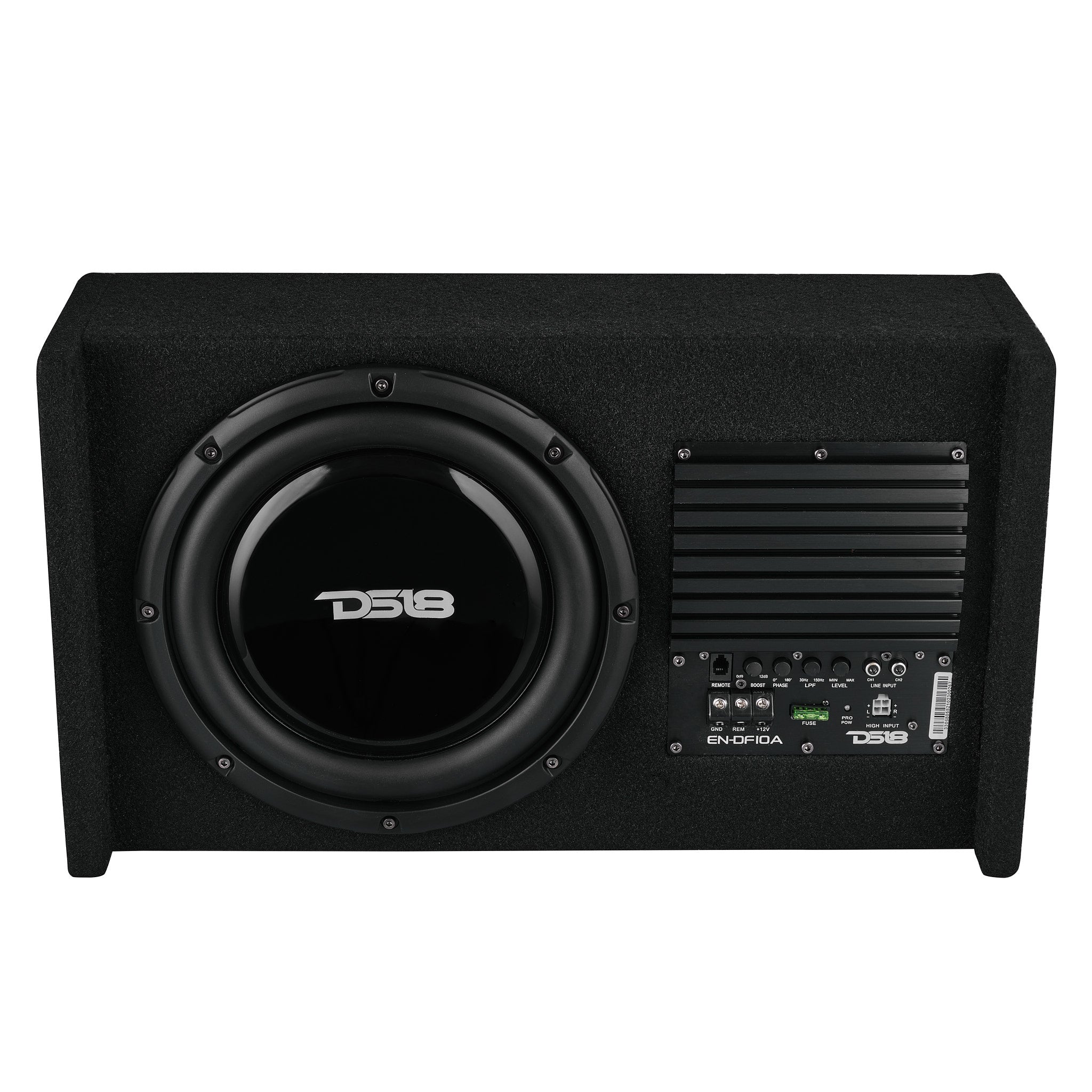 10" Loaded Amplified Shallow Down Fire Subwoofer Enclosure 250 Watts R