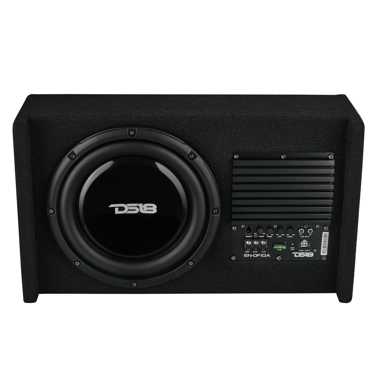 10" Loaded Amplified Shallow Down Fire Subwoofer Enclosure 250 Watts R