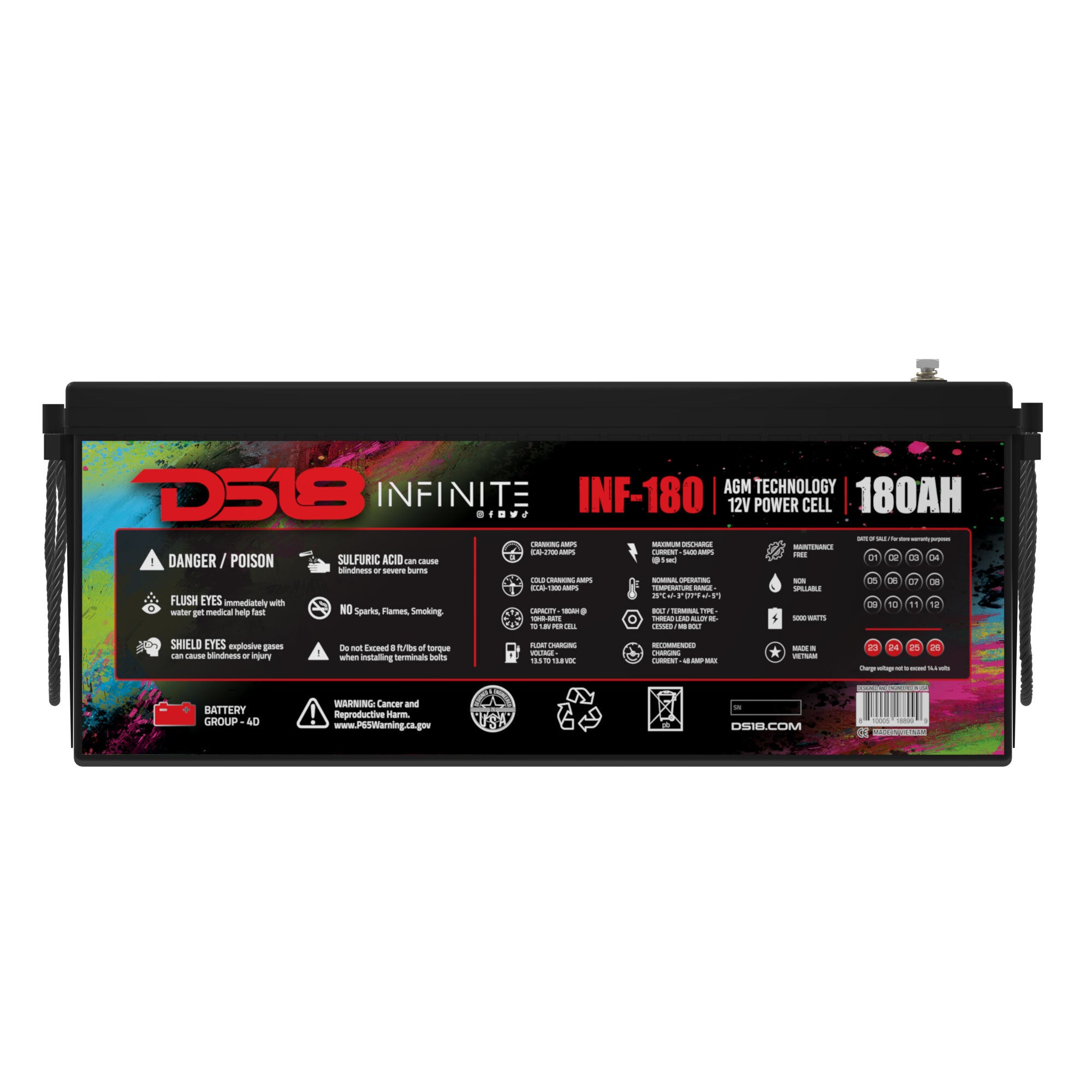 INFINITE 180 AH AGM Power Cell Battery