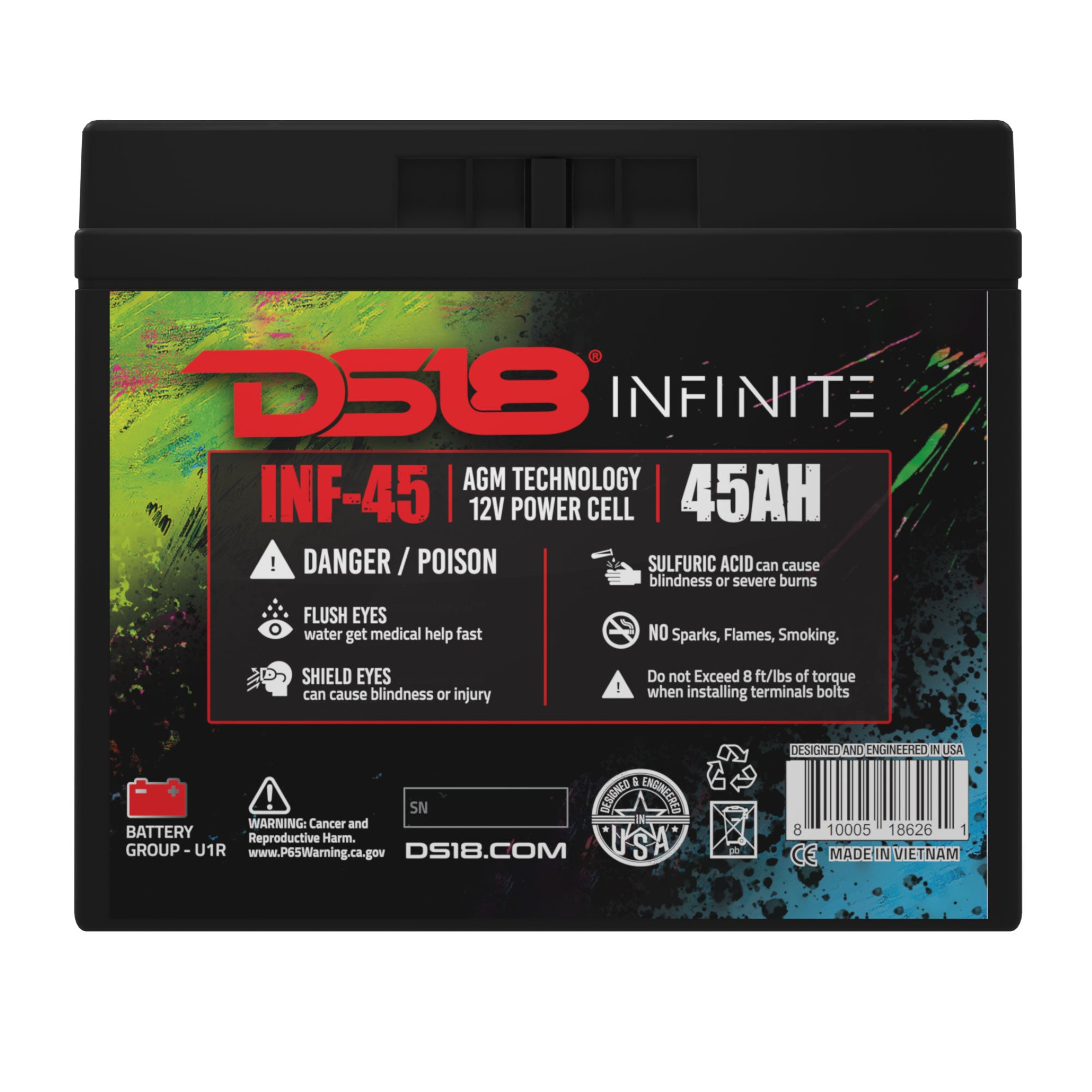 DS18 INF-45AH INFINITE 45 AH 1500 Watts AGM Power Cell 12 Volt Battery