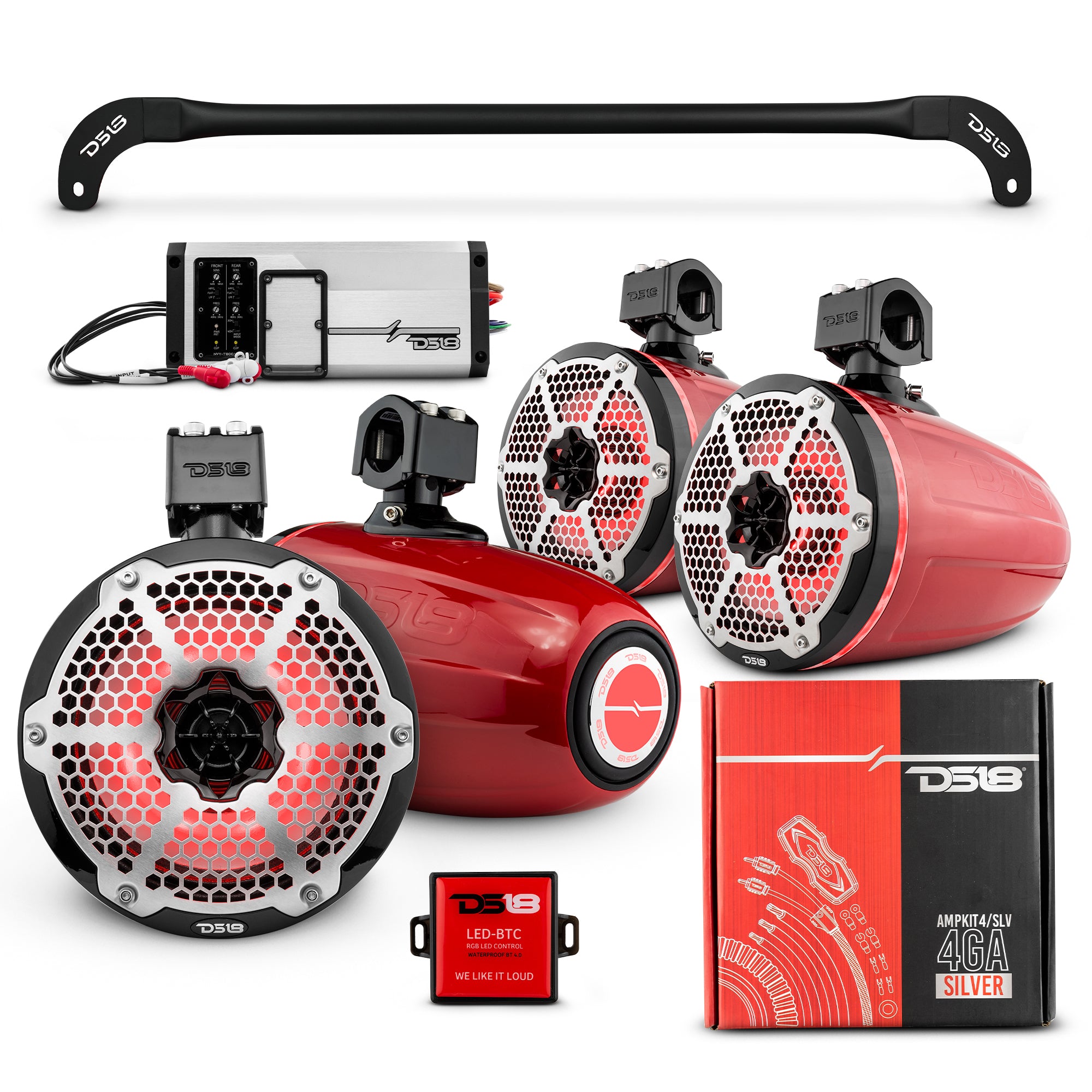 DS18 Ultimate Package for Jeep JL Soft Top - Tube w/Tower Speakers RGB ...