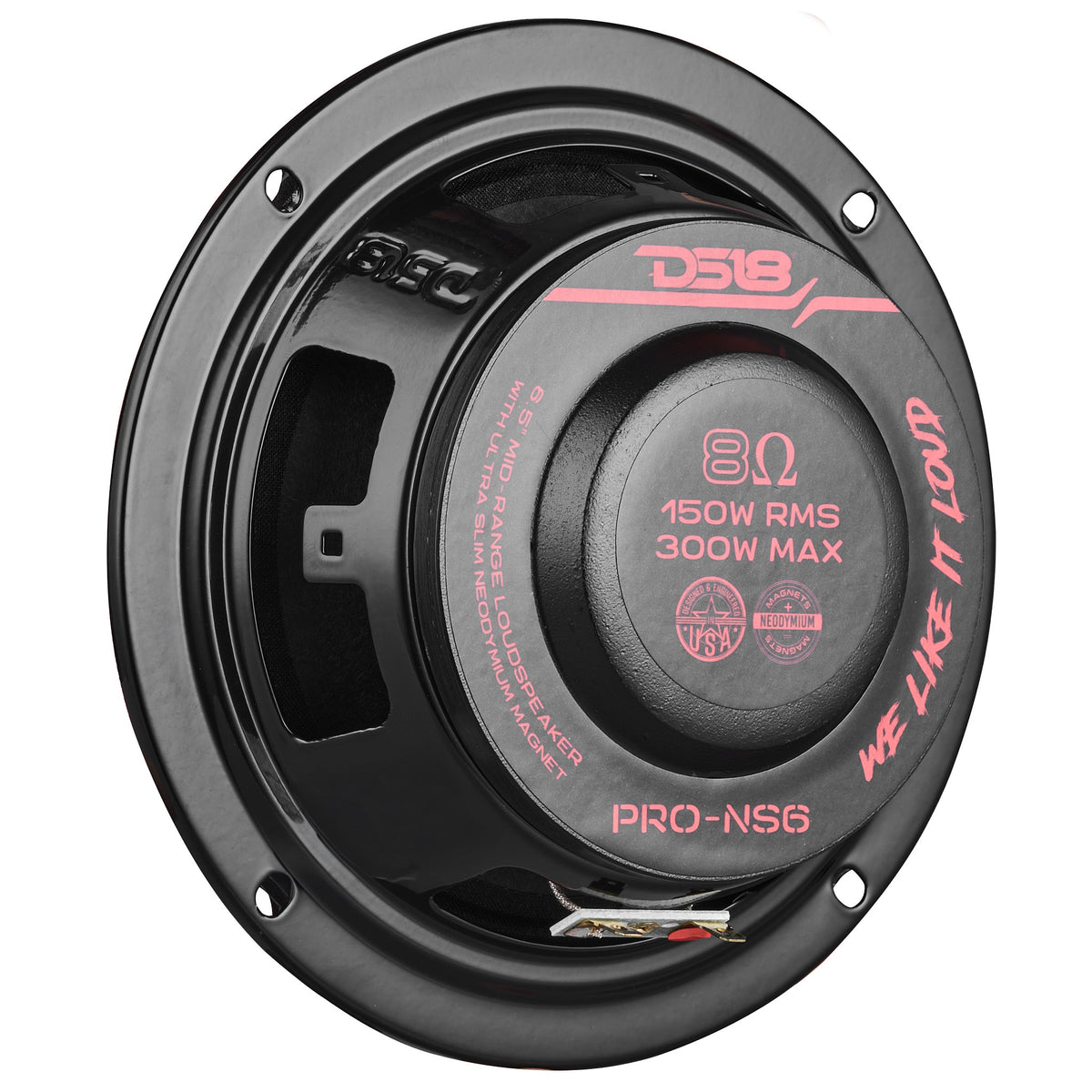 PRO-NS6 6.5" Shallow Neodymium Mid-Range Loudspeaker 300 Watts 8-Ohm ...