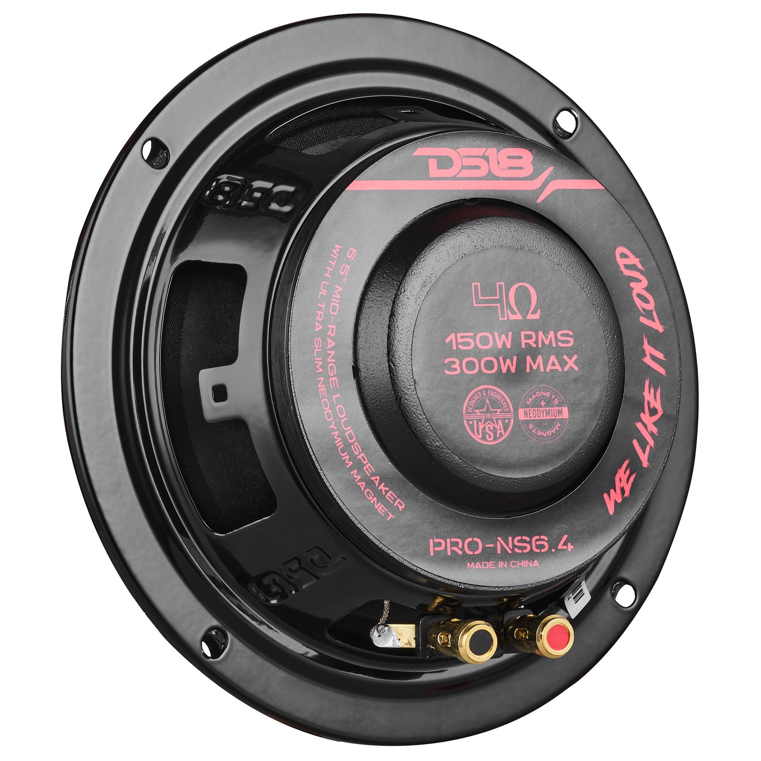 PRO-NS6.4 6.5" Shallow Neodymium Mid-Range Loudspeaker with 300 Watts 4 ...