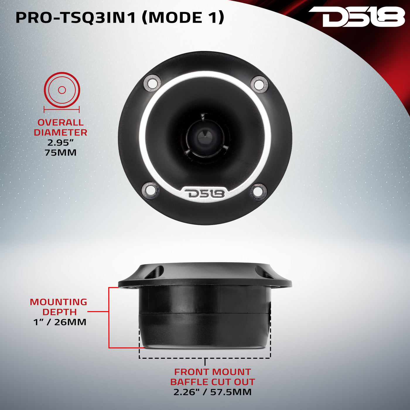 3" Surface/Flush/Angle High Compression Neodymium Super Bullet Tweeter
