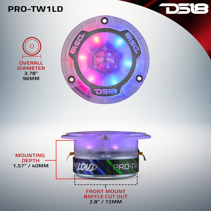 3.8” Super Bullet Tweeter with 1” Aluminum Voice Coil & Digital LED Li