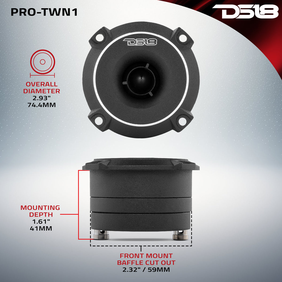 3" High Compression Neodymium Slim Super Bullet Tweeter 120 Watts 1" T
