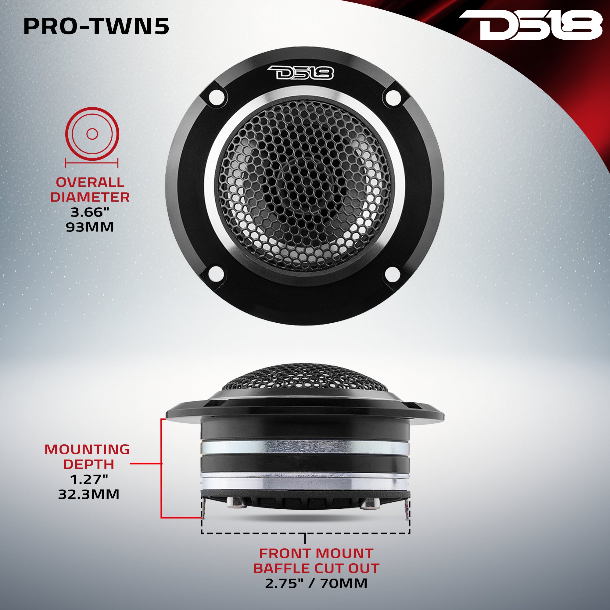 3.6" High Compression Neodymium Hybrid Driver/Tweeter 200 Watts 1.5