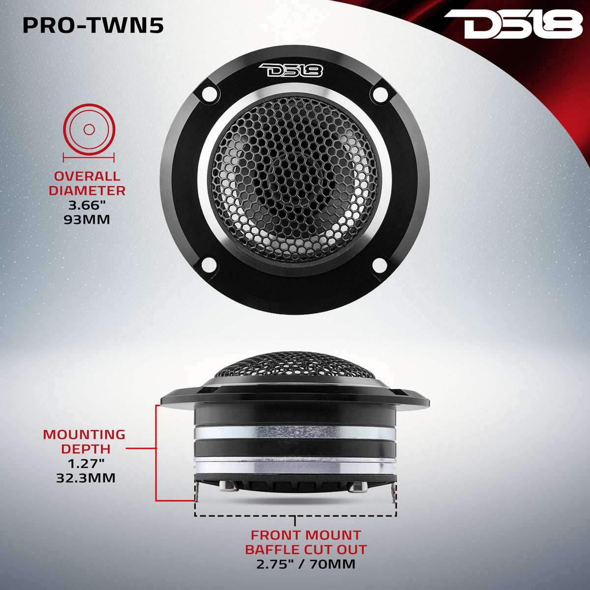 3.6" High Compression Neodymium Hybrid Driver/Tweeter 200 Watts 1.5
