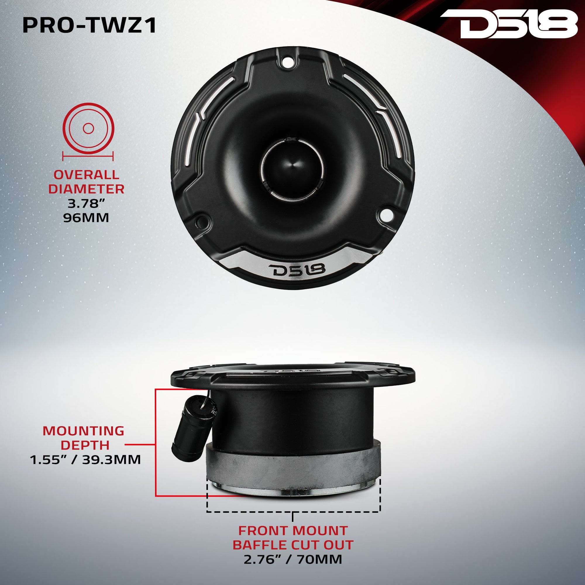 DS18 3.8" Super Bullet Compression Tweeter With 1" Aluminum Voice Coil