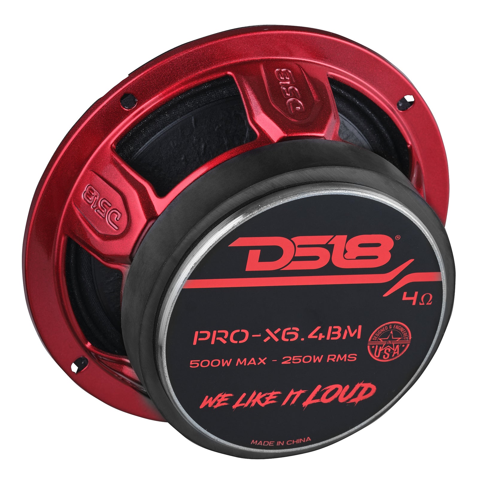 DS18 PRO-X6.4BM 6.5" Mid-Range Loudspeaker with Bullet 500 Watts 4-Ohm