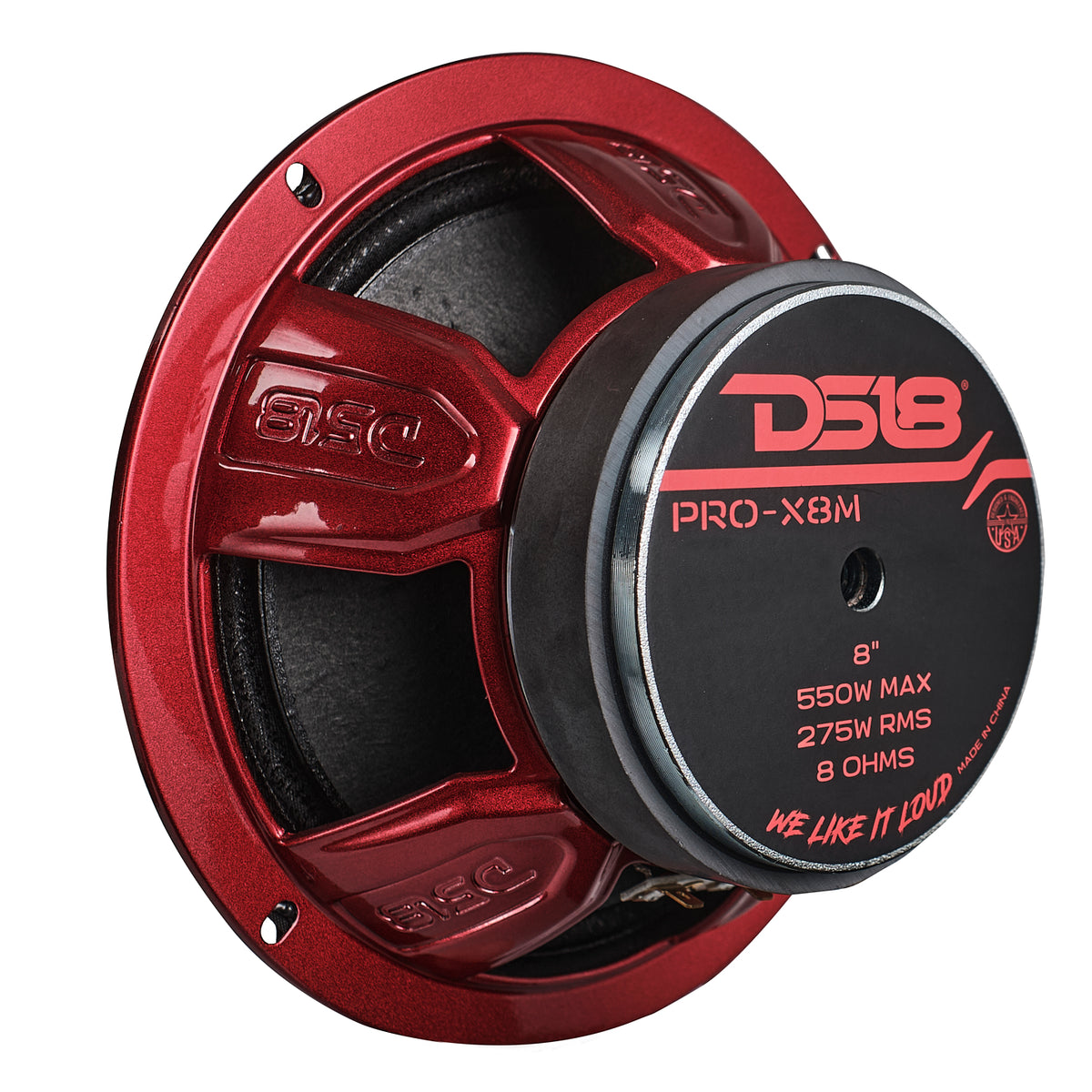 DS18 PRO-X8M 8" Mid-Range Loudspeaker 550 Watts 8-Ohm car audio stereo speakers. 550 8.