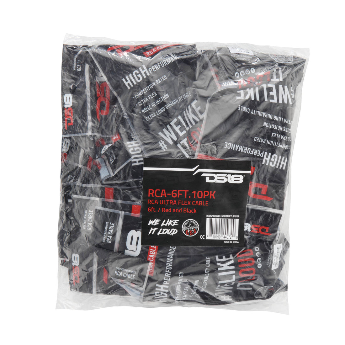 DS18 6FT Ultra Flex 100% OFC RCA Cable Wire – 10-Pack