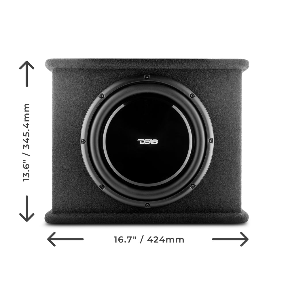 DS18 SB12 12" Loaded Shallow Subwoofer Enclosure - Car Audio