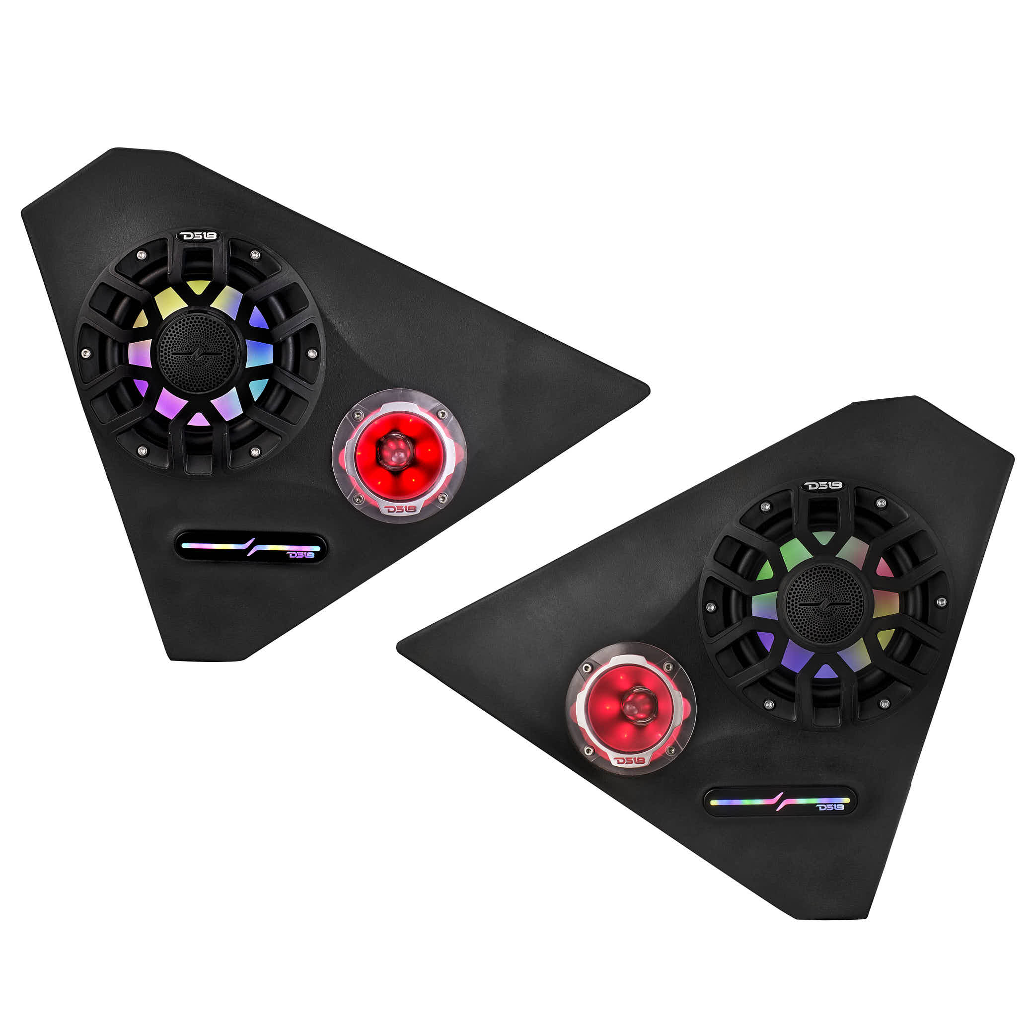 Polaris Slingshot Front Kick Panel Pods For 6.5" Speakers and 3.8" Bul
