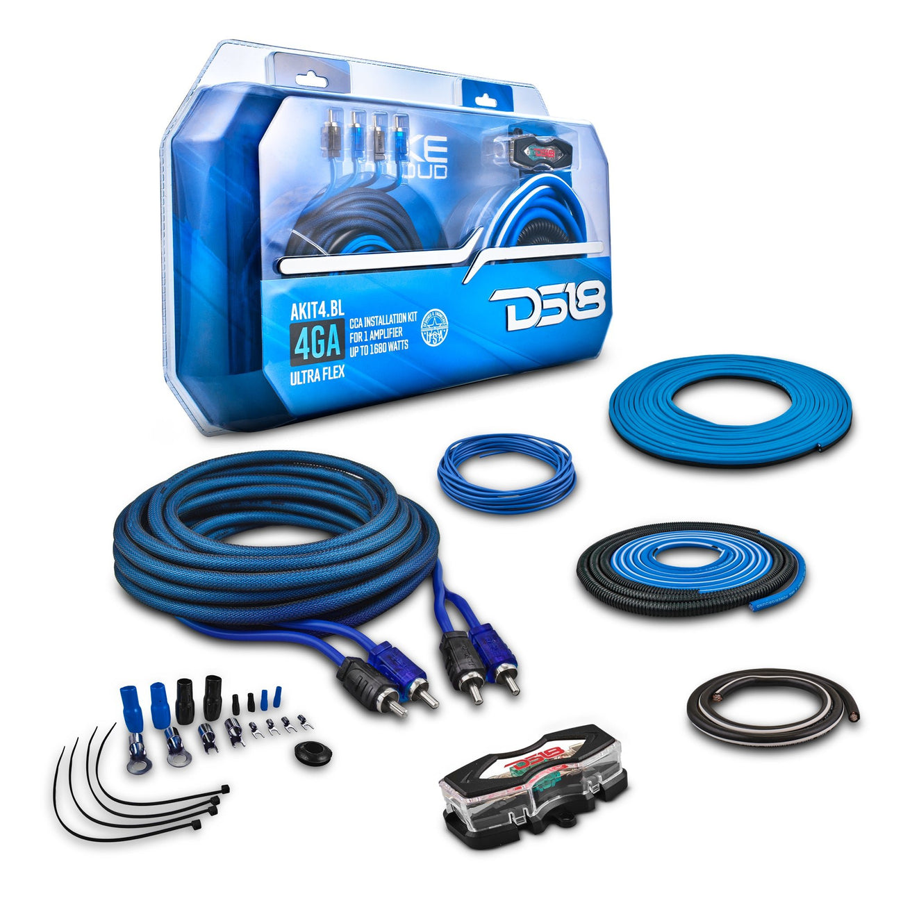 DS18 4-GA Amplifier Installation Kit -Blue