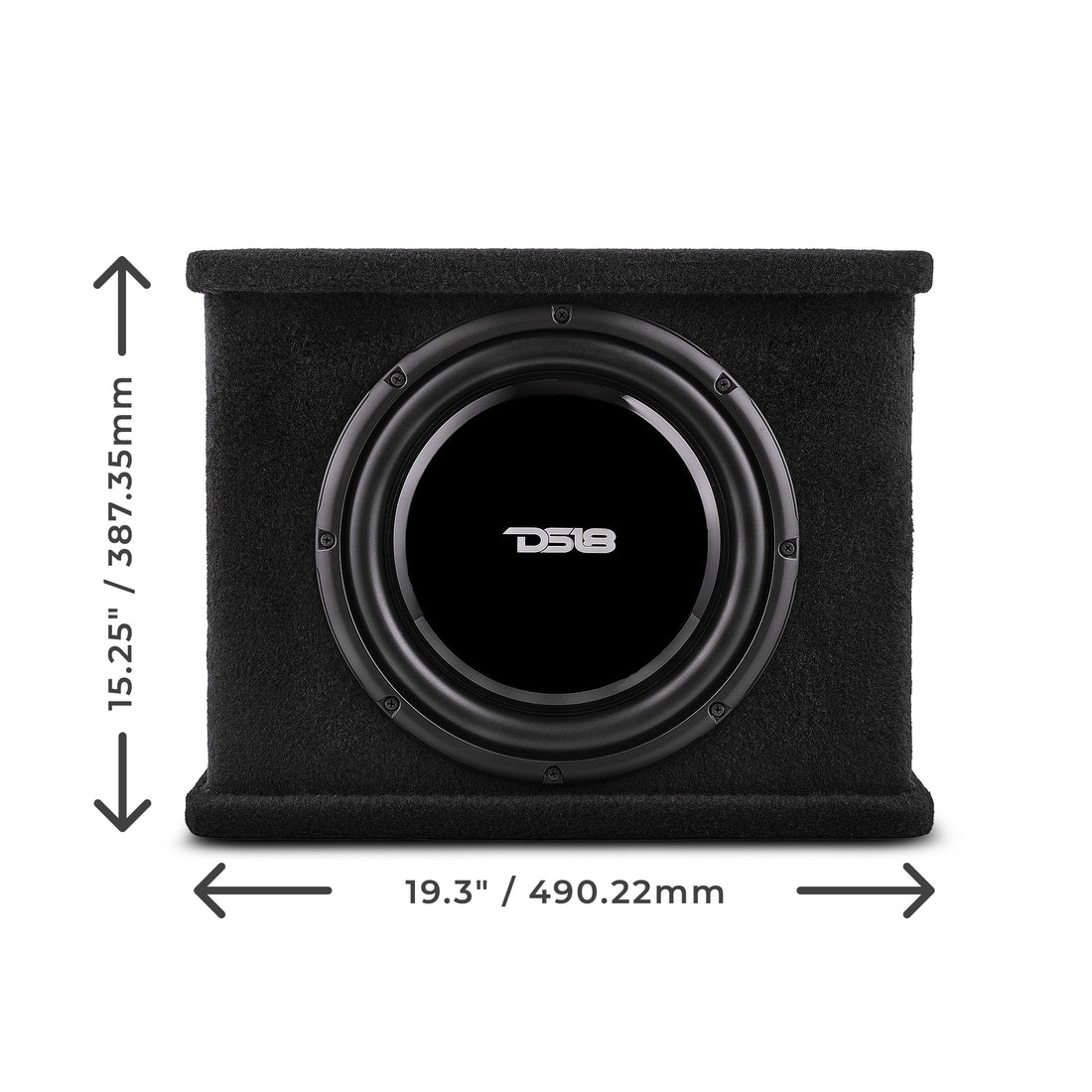 DS18 SB12 12" Loaded Shallow Subwoofer Enclosure - Car Audio