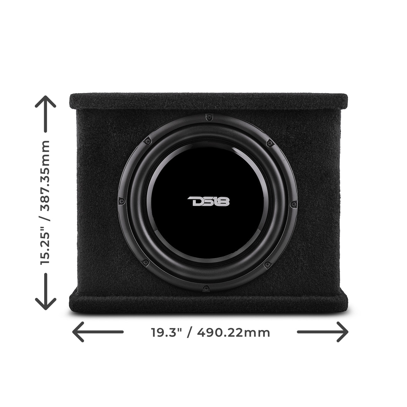 DS18 SB12 12" Loaded Shallow Subwoofer Enclosure - Car Audio