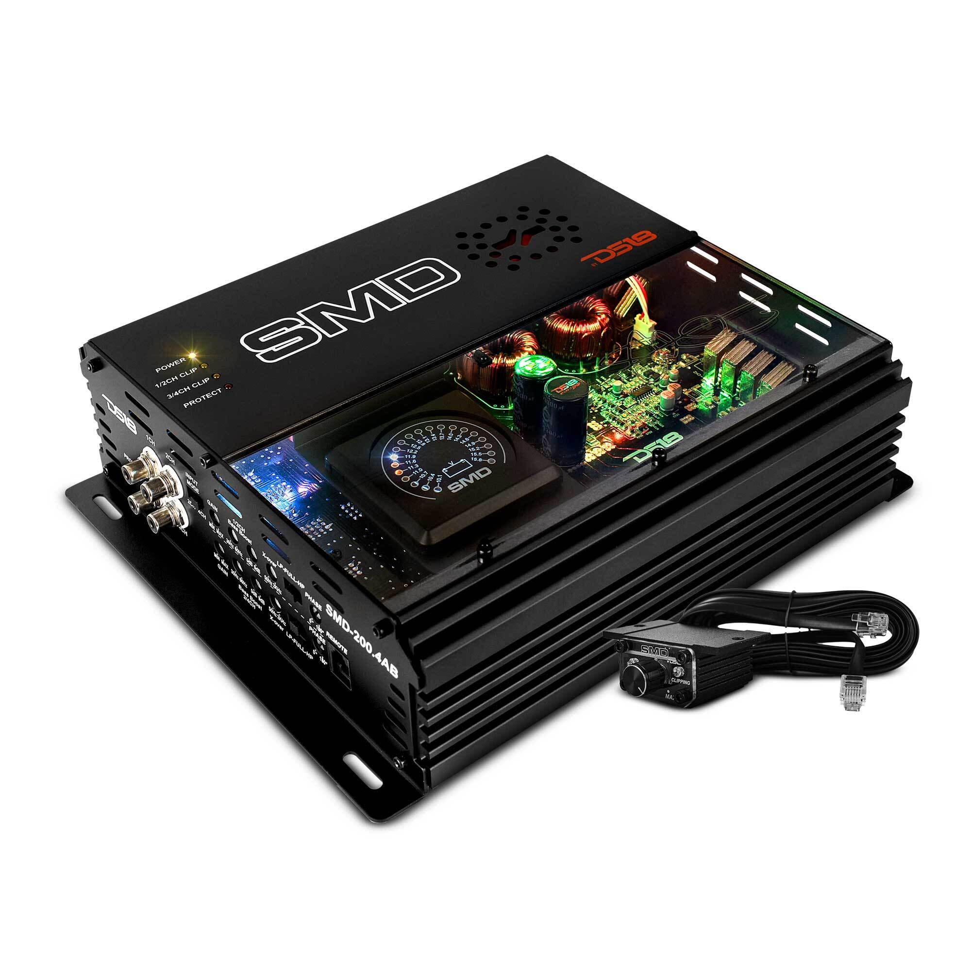 DS18 SMD 4-Channel Amplifier with VM-1 Voltmeter and Digital LED Lights ...