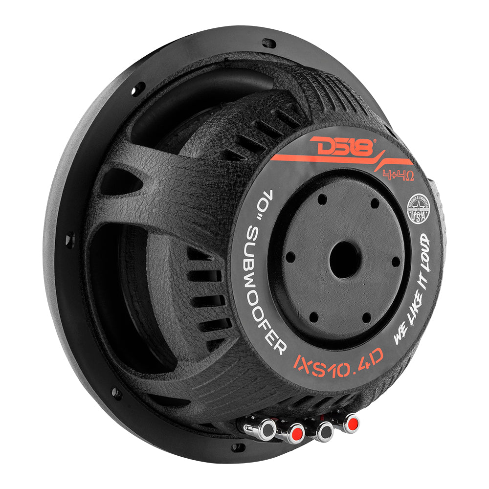 DS18 IXS10.4D 10" Car Subwoofer 1200 Watts 4-Ohm DVC Shallow Mount. 10 ...
