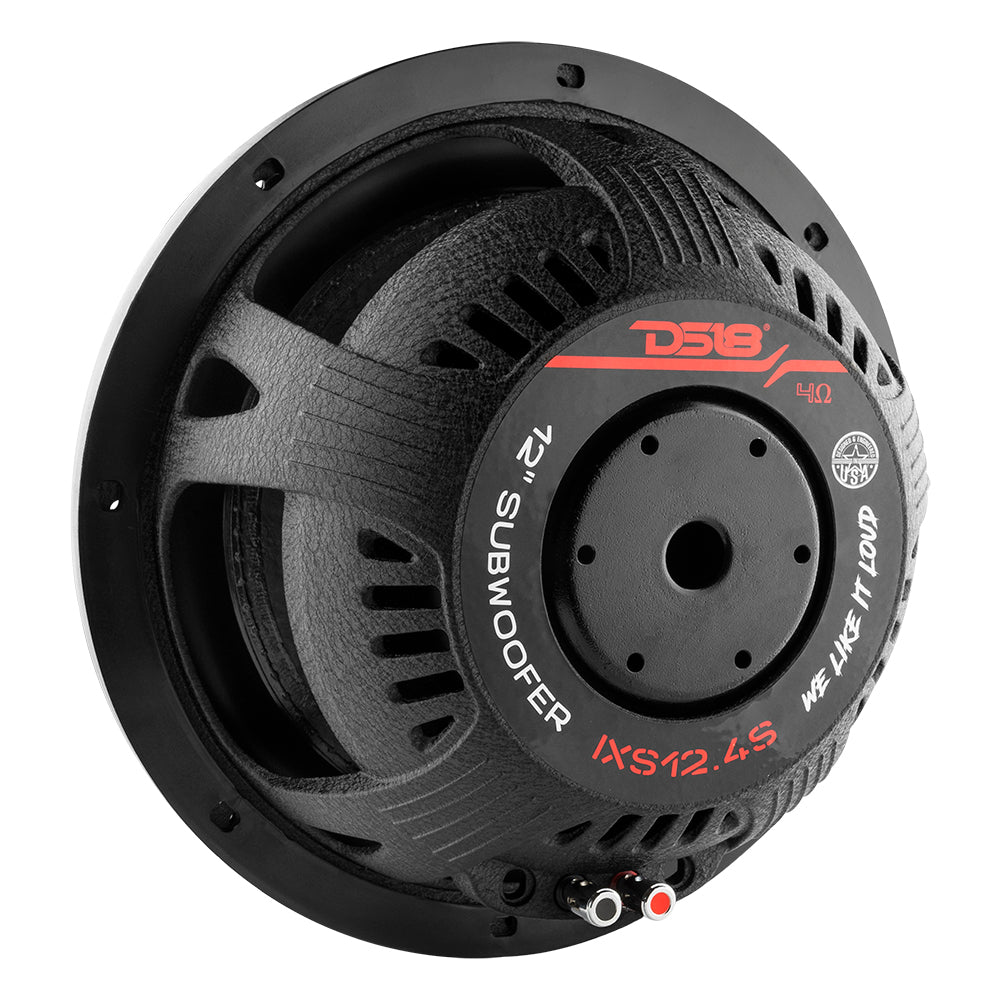 DS18 IXS12.4S Shallow 12" Subwoofer 1600 Watts 4-Ohm SVC audio subwoofers