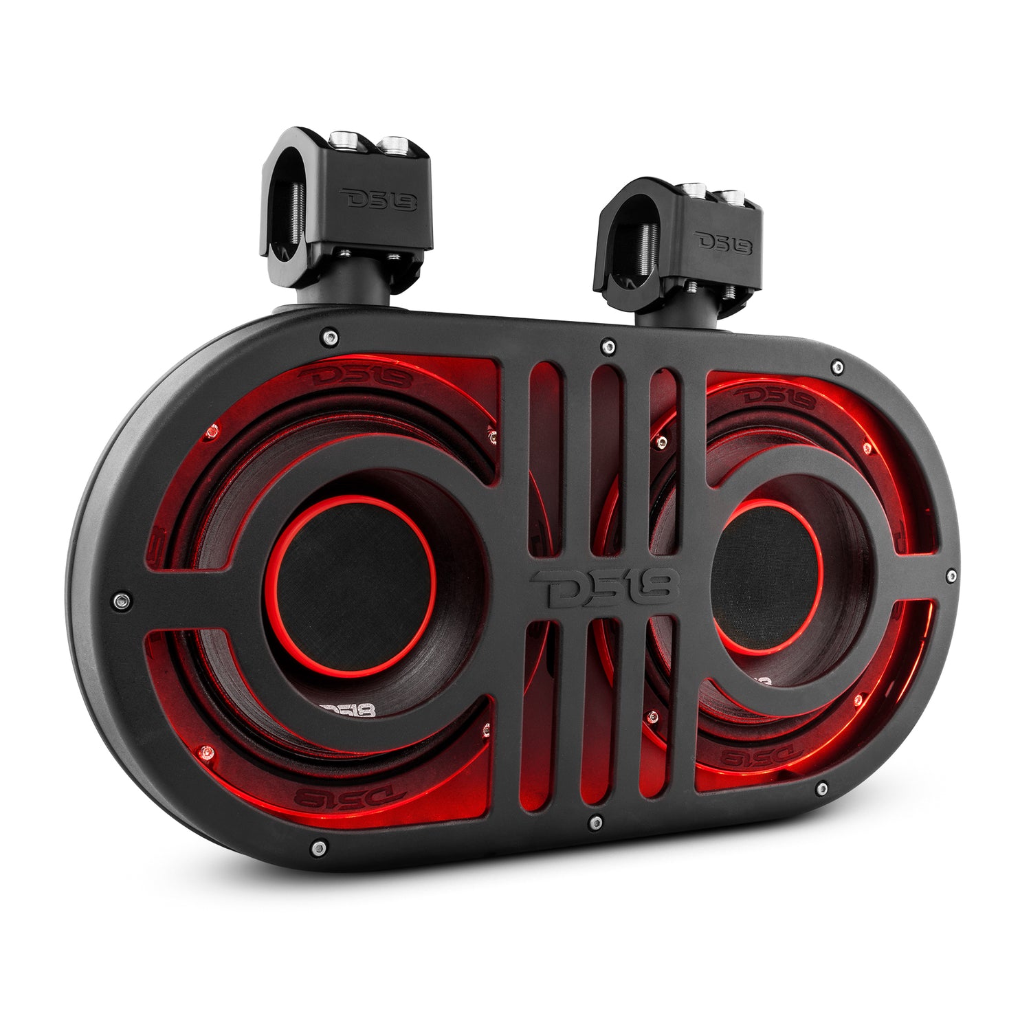 Dual 8" Marine and Powersports PRO Roll Cage Sound Bar System with Bui