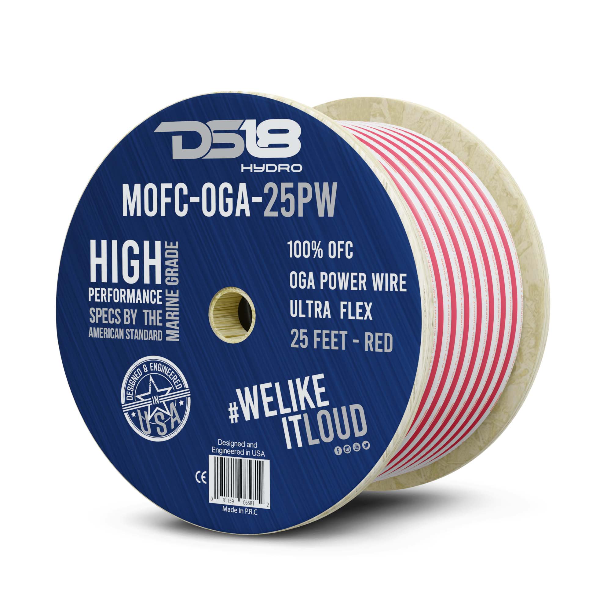 DS18 HYDRO 25’ Marine Power Wire 0-GA OFC - Flexible & Durable