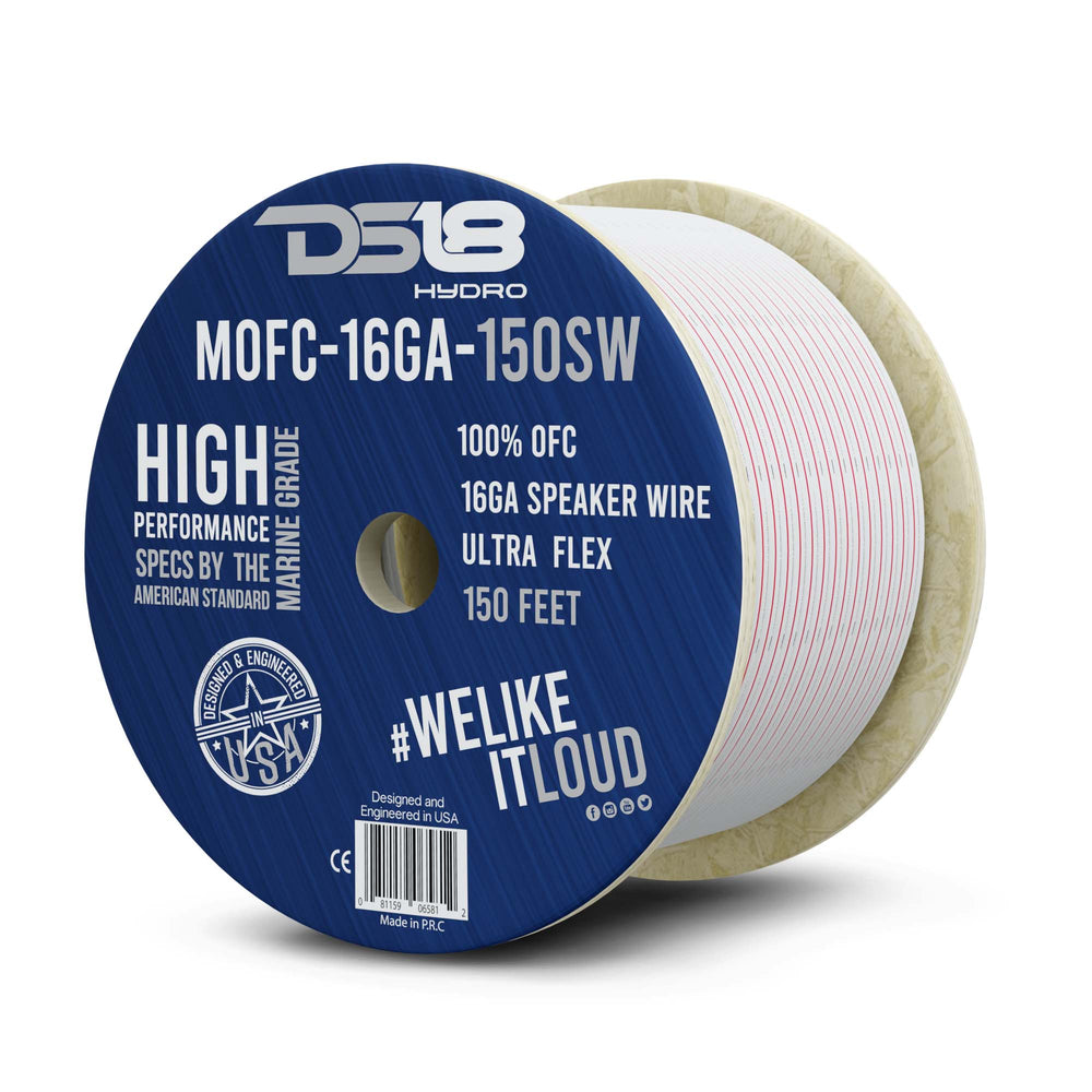 DS18 HYDRO Marine Tinned Grade OFC Speaker Wire 16GA 150 Feet