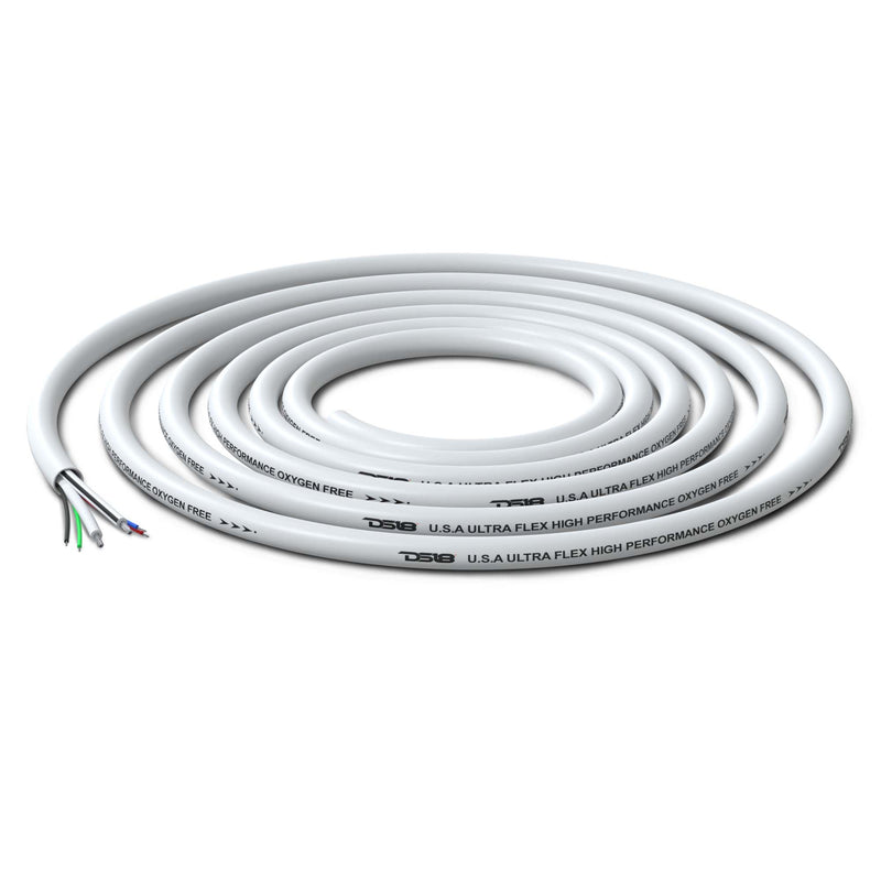 DS18 HYDRO MOFC16/18GA-100SWRGB Audio Marine Tinned 100% Copper OFC 18-GA RGB LED Wires with 16 ...