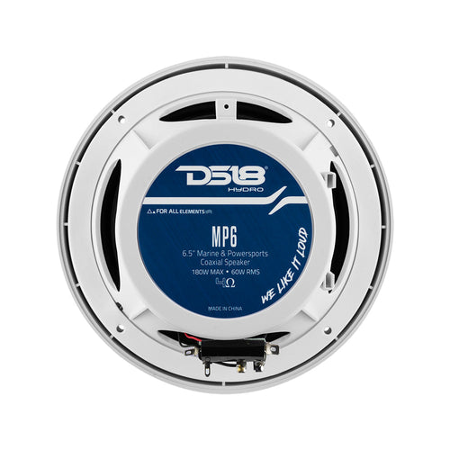 DS18 MP6/WH 6.5" 2-Way Marine Audio Speaker 180 Watts White.