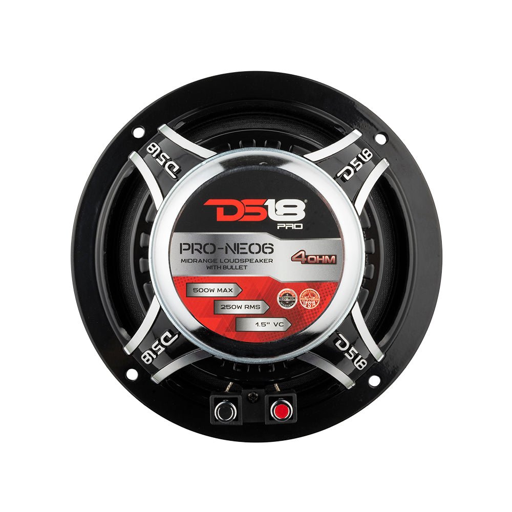 DS18 PRO 6.5" Neodymium Mid-Range Loudspeaker with Bullet 500 Watts 4-Ohm Pro audio cars home ...