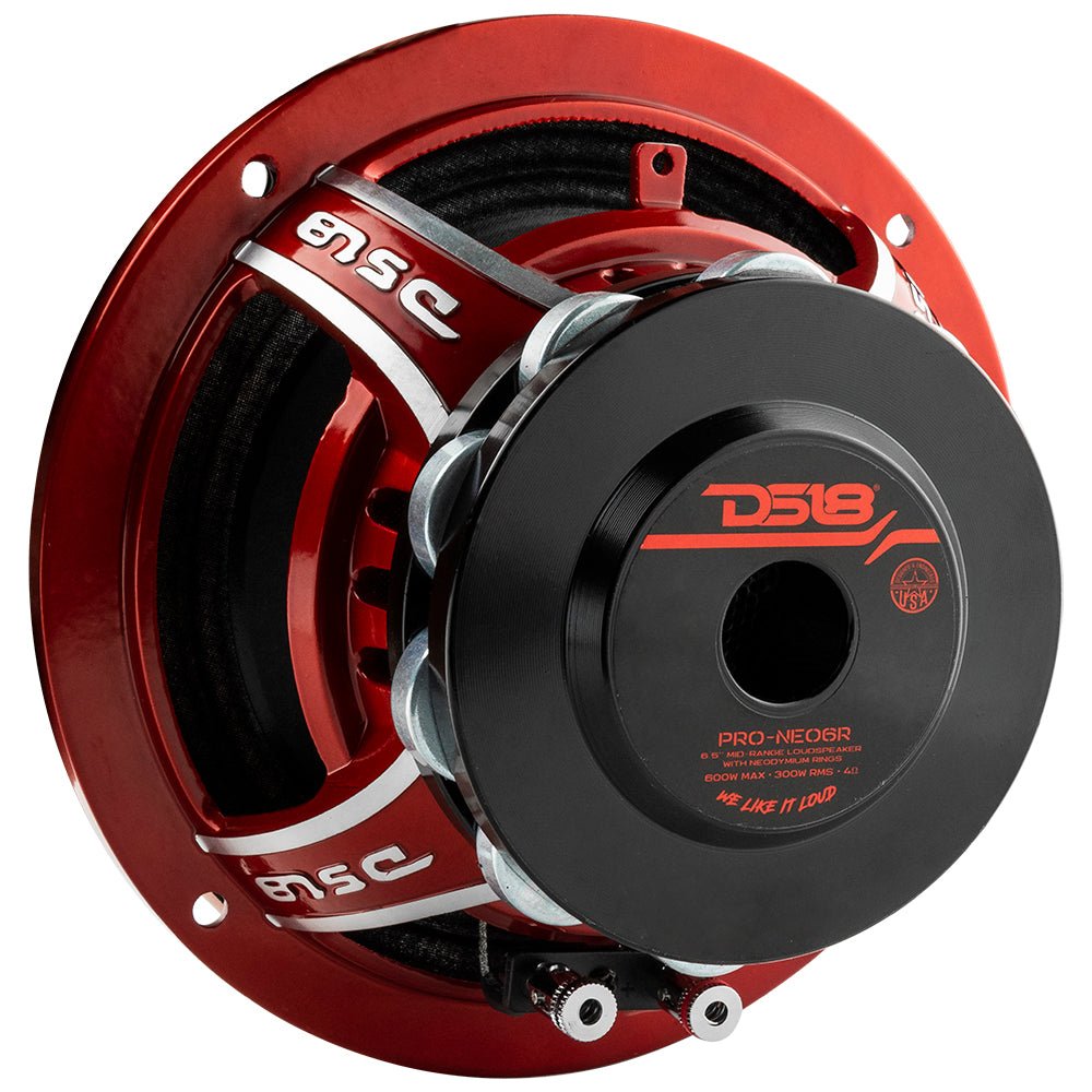 DS18 PRO-NEO6R 6.5" Neodymium Rings Mid-Range Loudspeaker 600 Watts 4-Ohm Pro audio cars home ...