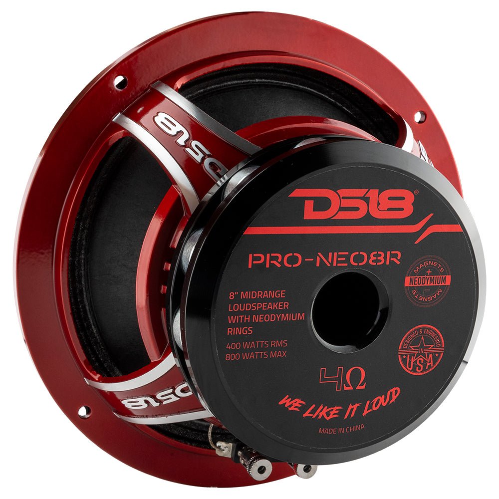 DS18 PRO 8" Neodymium Rings Mid-Range Loudspeaker 800 Watts 4-Ohm Midrange car audio stereo speakers