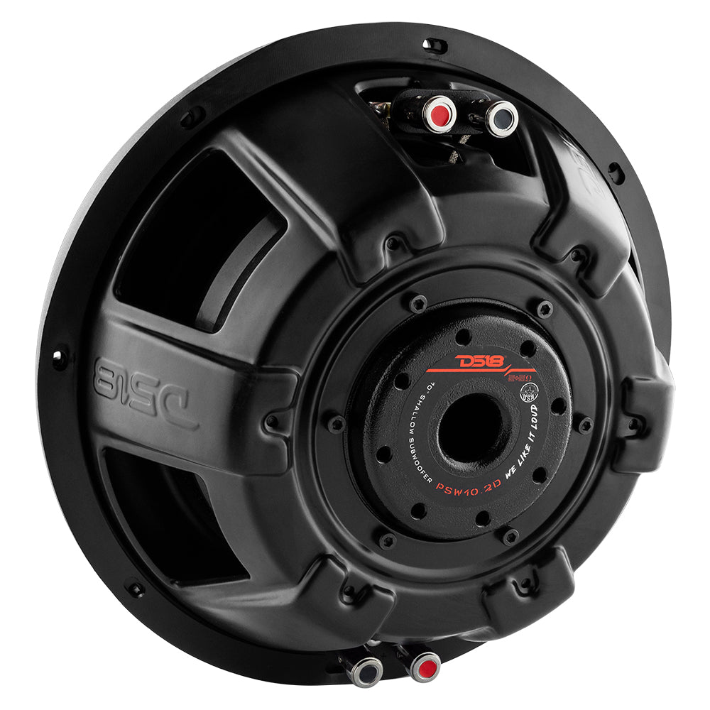 DS18 PSW10.2D 10" Water Resistant Shallow Subwoofer 1000 Watts 2-Ohm DVC