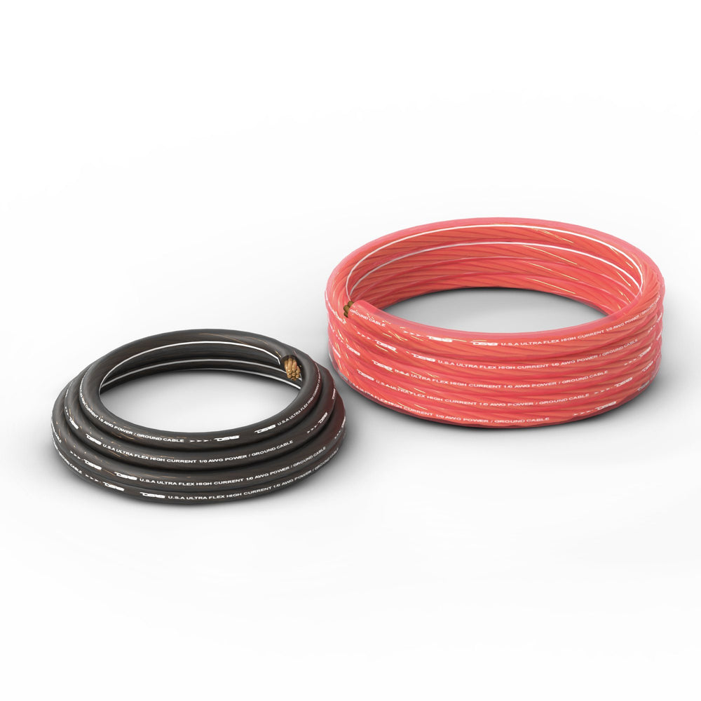 DS18 0-GA Ultra Flex OFC Ground Power Cable 5 Ft Black and 20 Ft Red Kit.