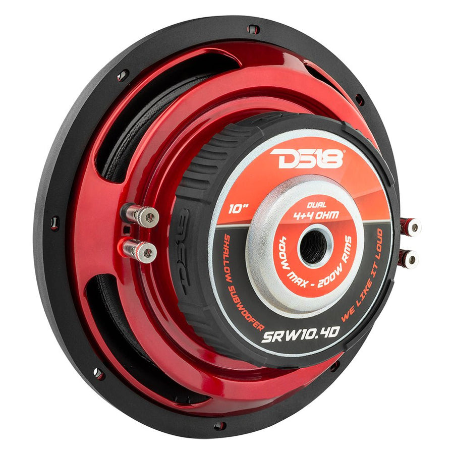 DS18 SRW10.4D Shallow 10" Subwoofer 400 Watts 4-Ohm DVC audio subwoofers