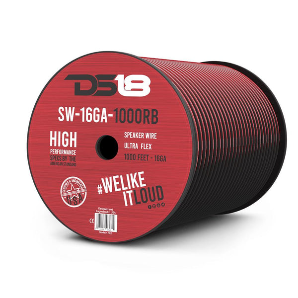DS18 SW-16GA-1000RB 16-GA Ultra Flex Speaker Wire 1000 Feet