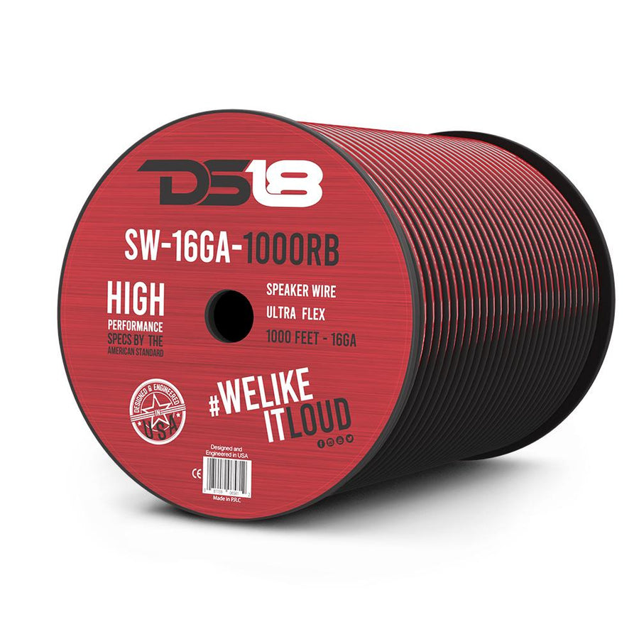 DS18 SW-16GA-1000RB 16-GA Ultra Flex Speaker Wire 1000 Feet