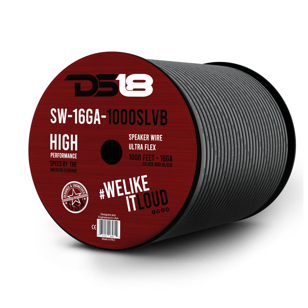 DS18 SW-16GA-1000RB 16-GA Ultra Flex Speaker Wire 1000 Feet
