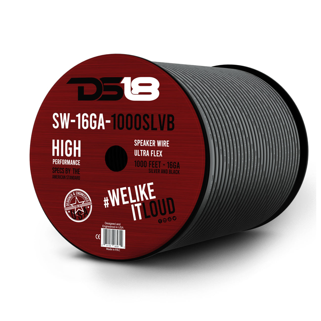 DS18 SW-16GA-1000RB 16-GA Ultra Flex Speaker Wire 1000 Feet