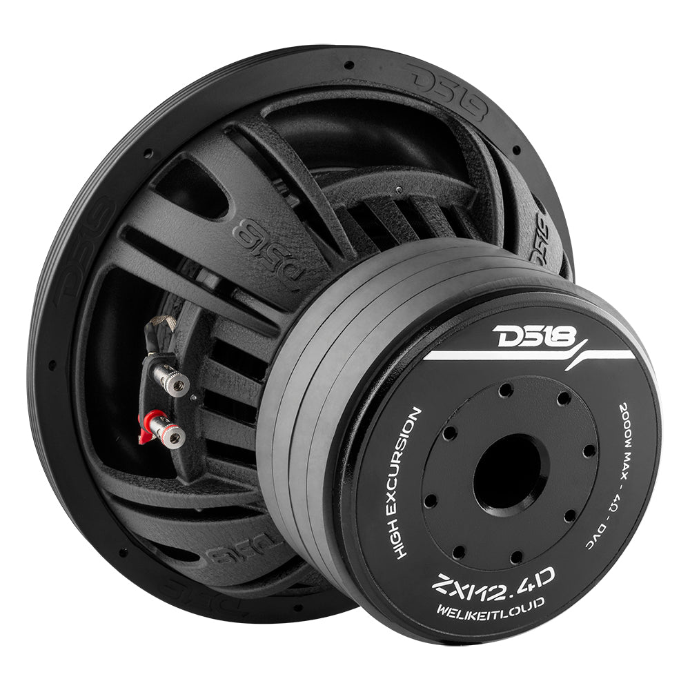 Ds18 ZXI12.4D High Excursion 12" Subwoofer 2000 Watts 4-Ohm DVC Quad ...